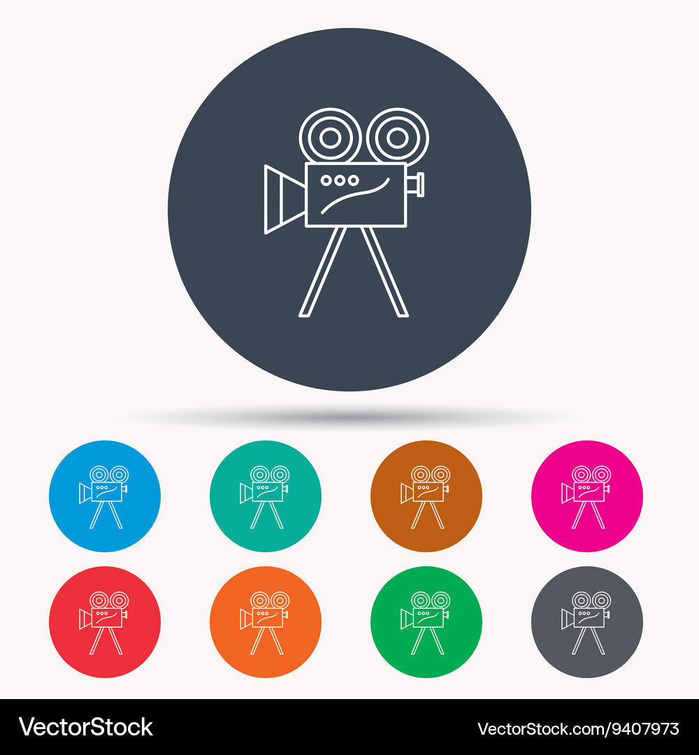 Video camera icon retro cinema sign Royalty Free Vector