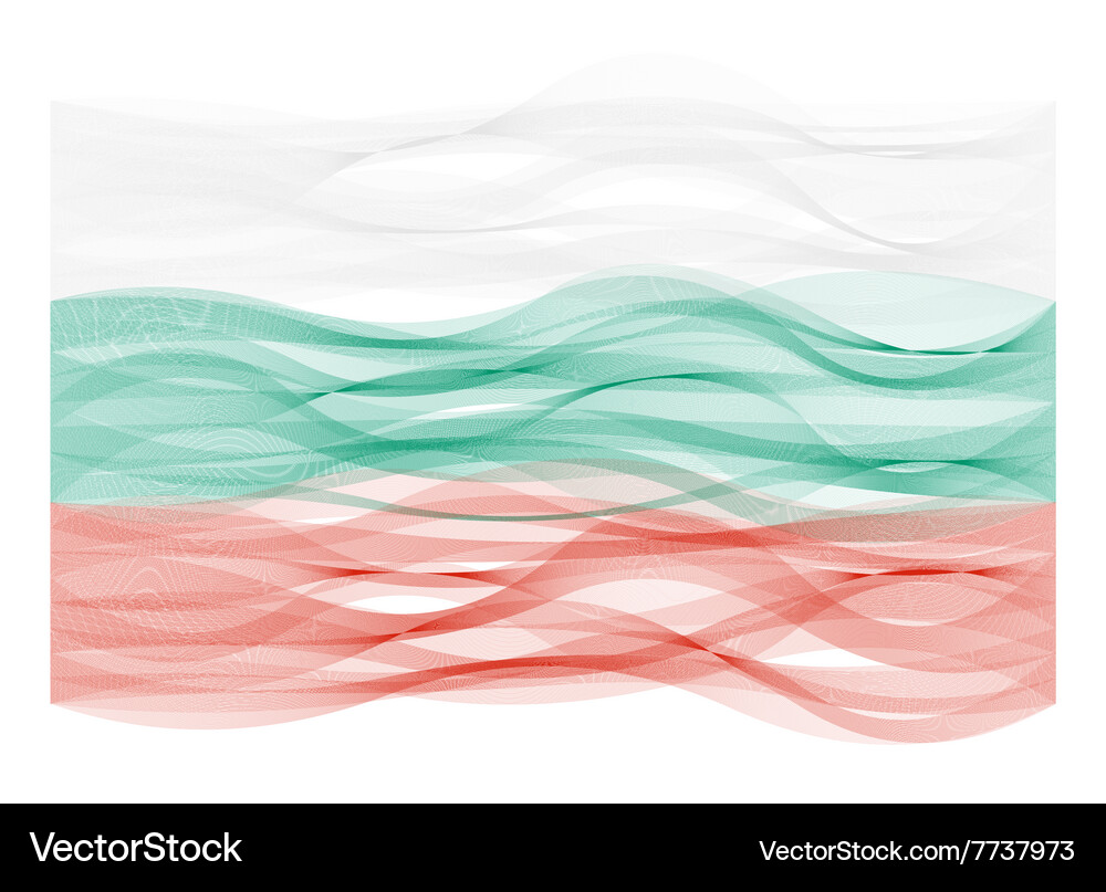 Wave line flag of Bulgaria Royalty Free Vector Image