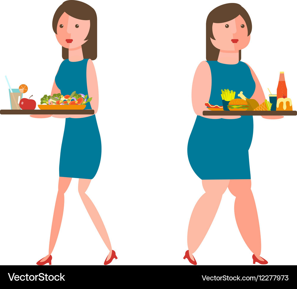 Women with food Royalty Free Vector Image - VectorStock