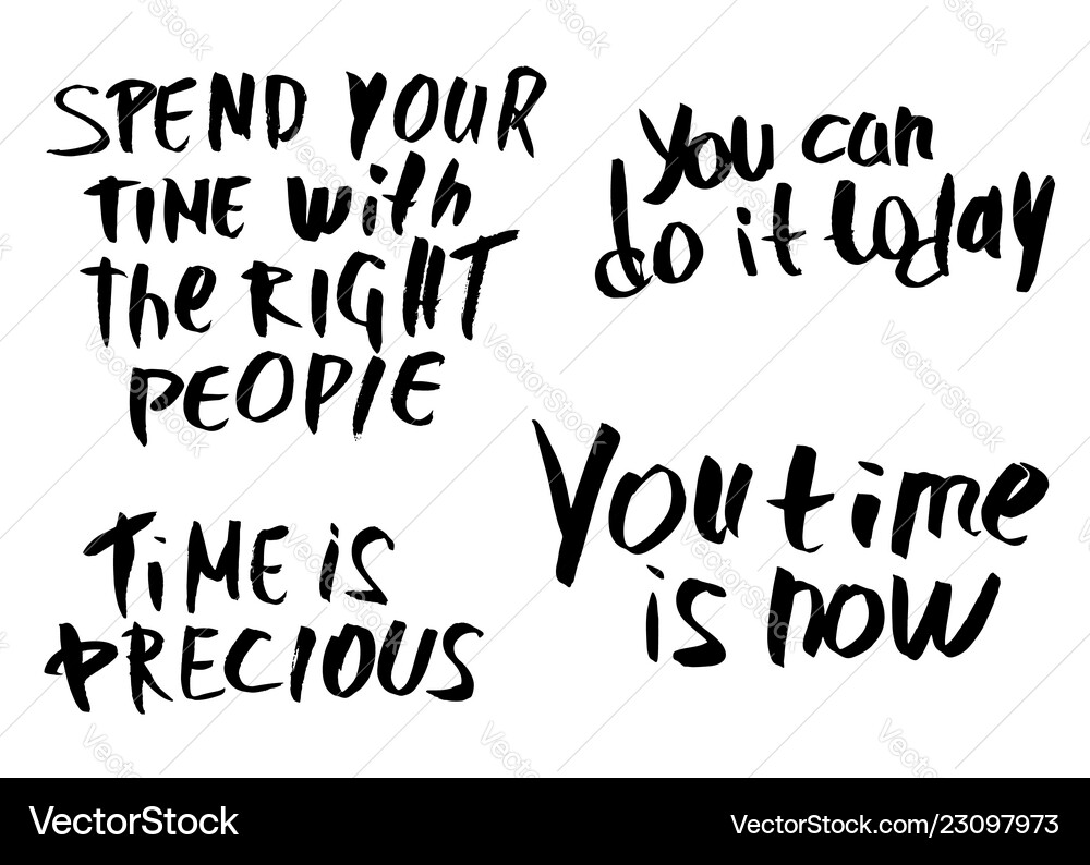 You time is now handwritten lettering Royalty Free Vector