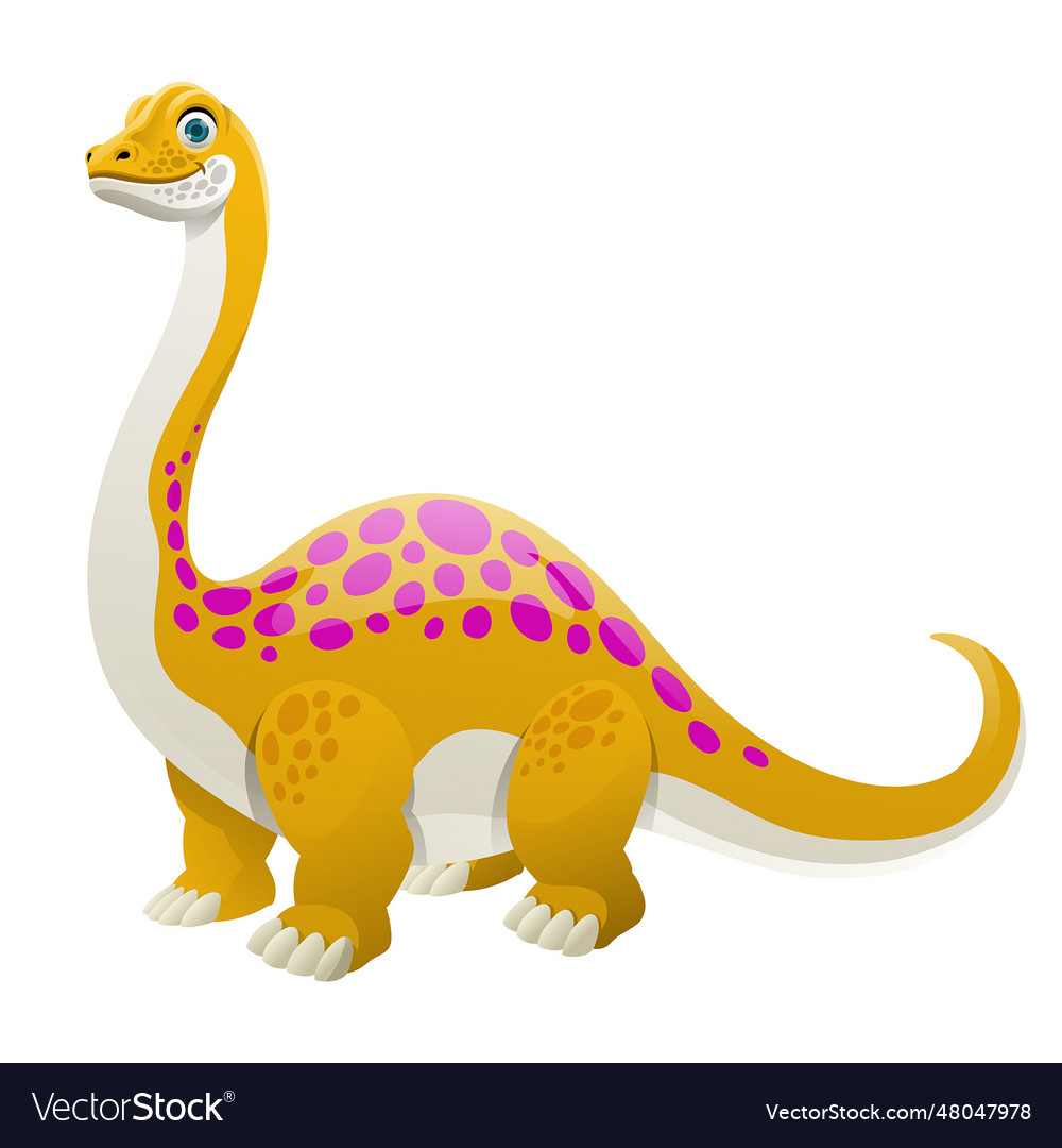 Brontosaurus cute cartoon character for kids Vector Image