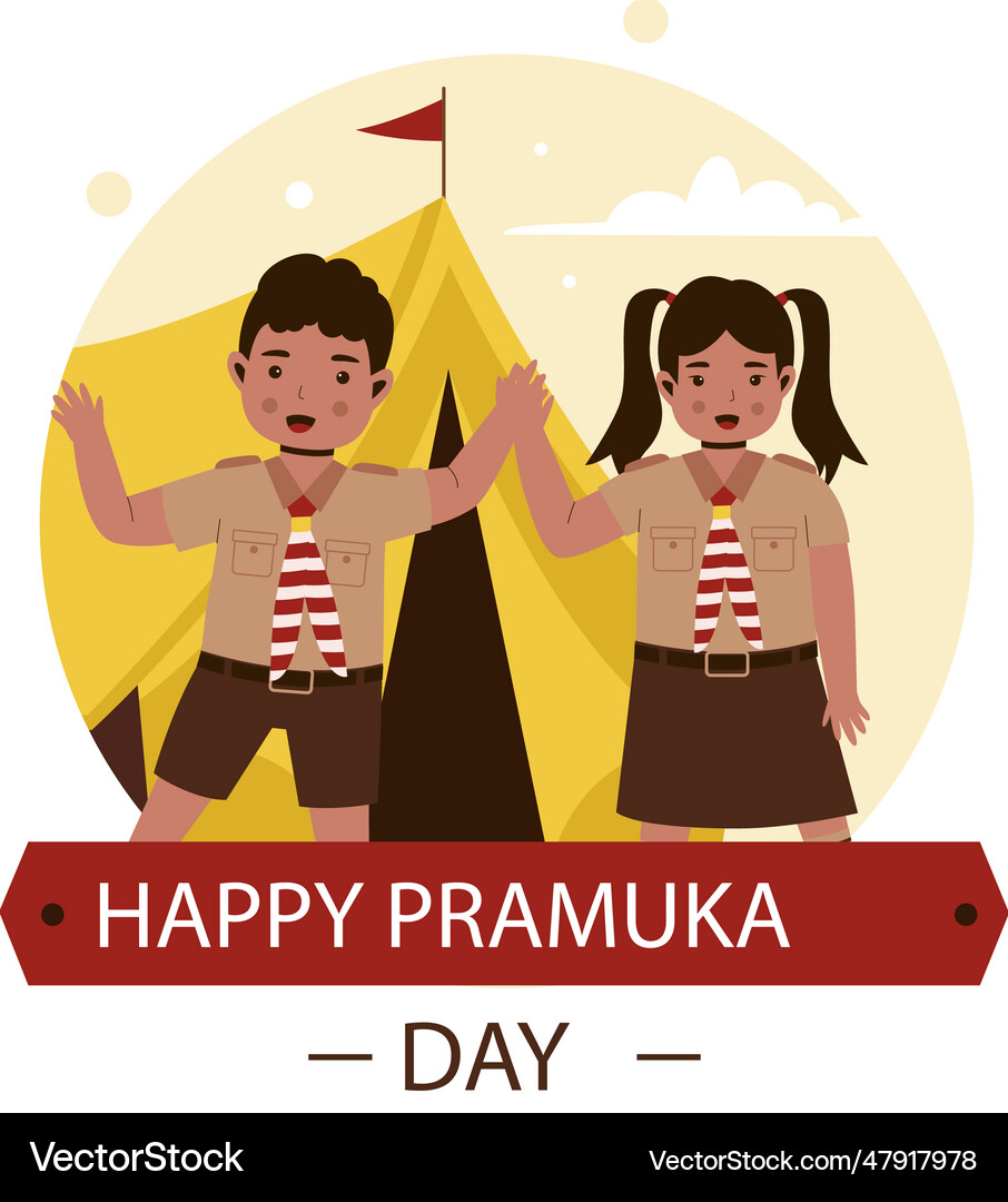 Hand drawn happy scout day Royalty Free Vector Image