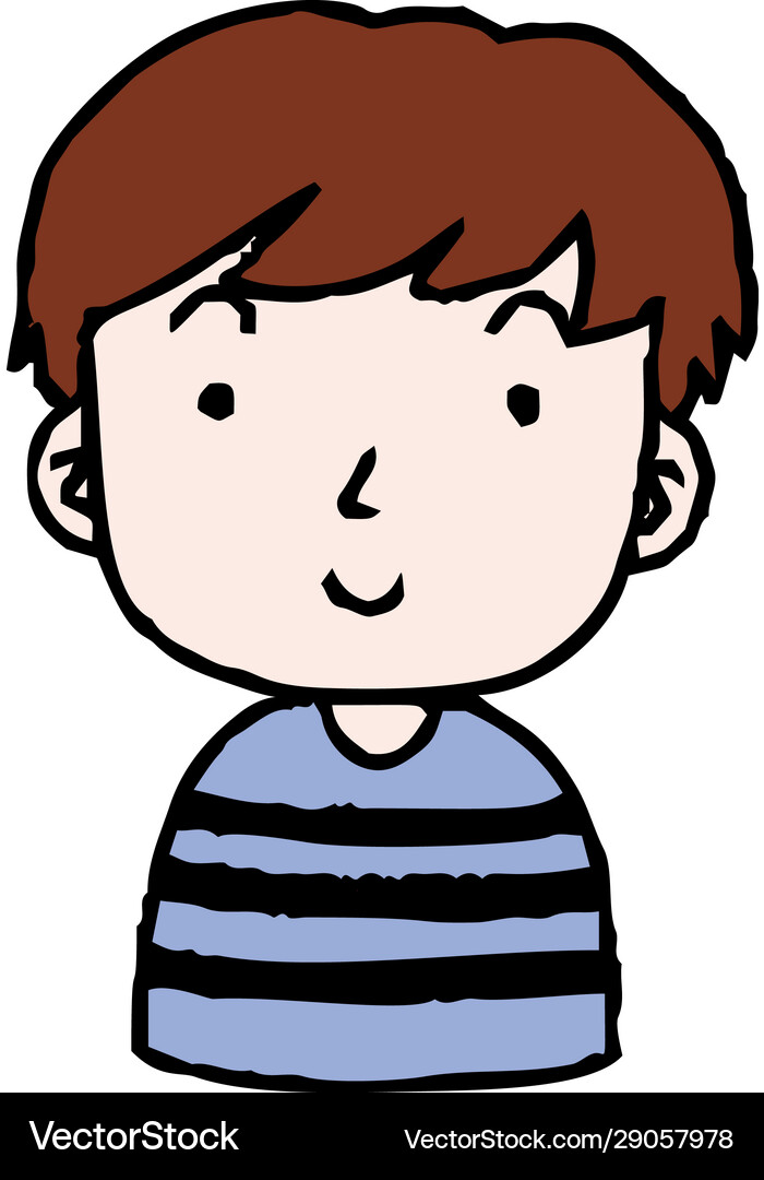 Hand painted cute smiling people icon Royalty Free Vector