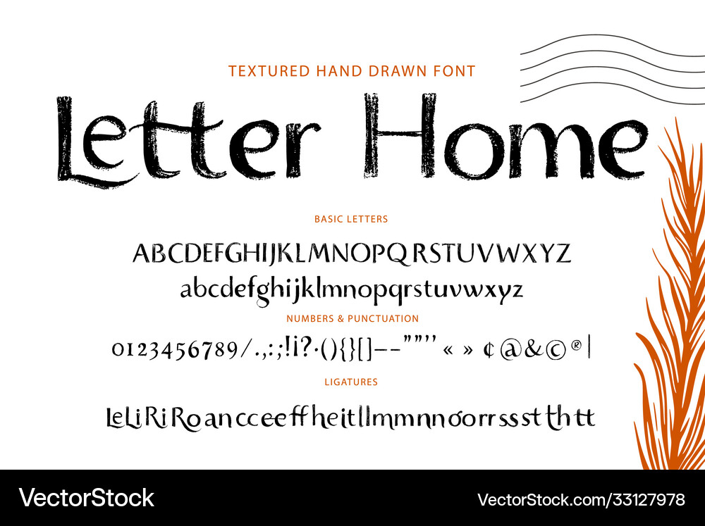 Handwritten sans serif font Royalty Free Vector Image