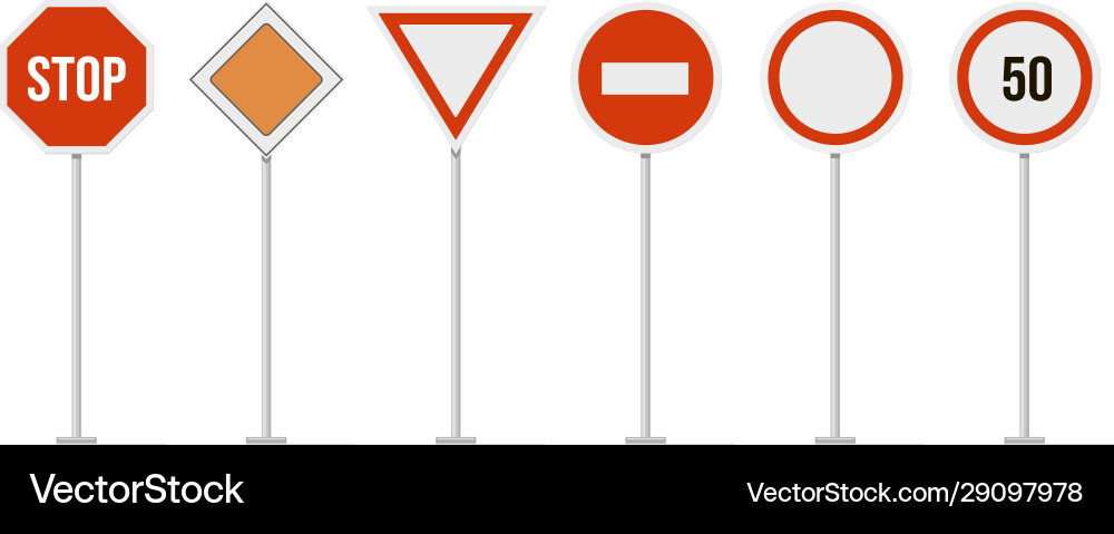 Highway road signs traffic speed Royalty Free Vector Image
