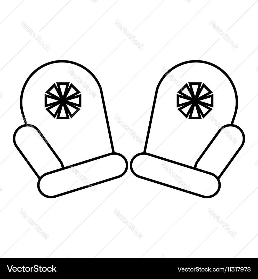 Mittens santa decorated with snowflake icon Vector Image