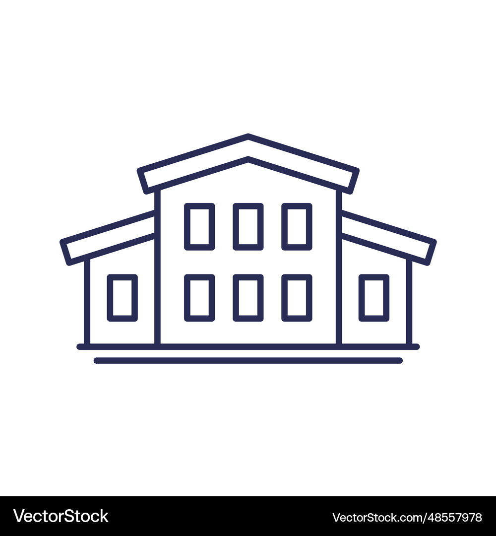 Multi family house line icon Royalty Free Vector Image