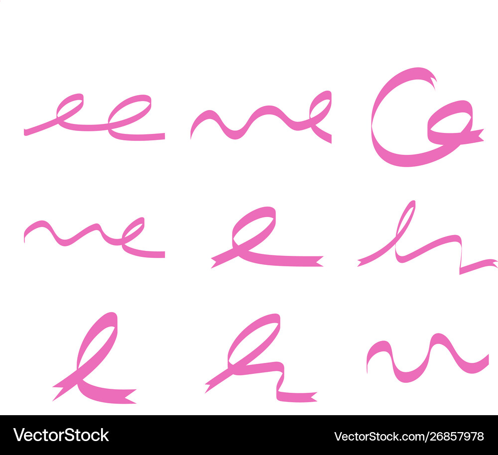 Pink ribbon graphic design template isolated Vector Image