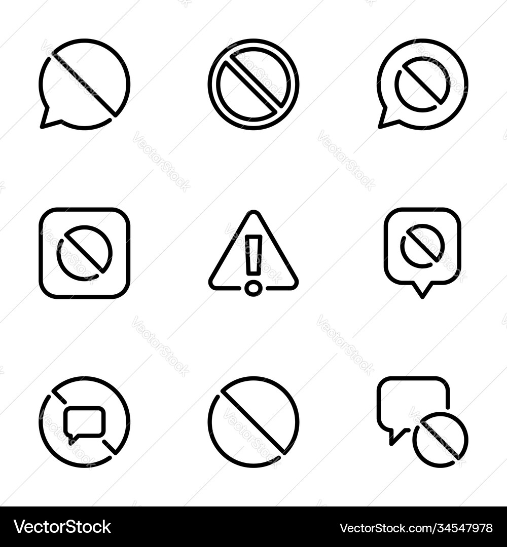 Set icons on a theme ban Royalty Free Vector Image