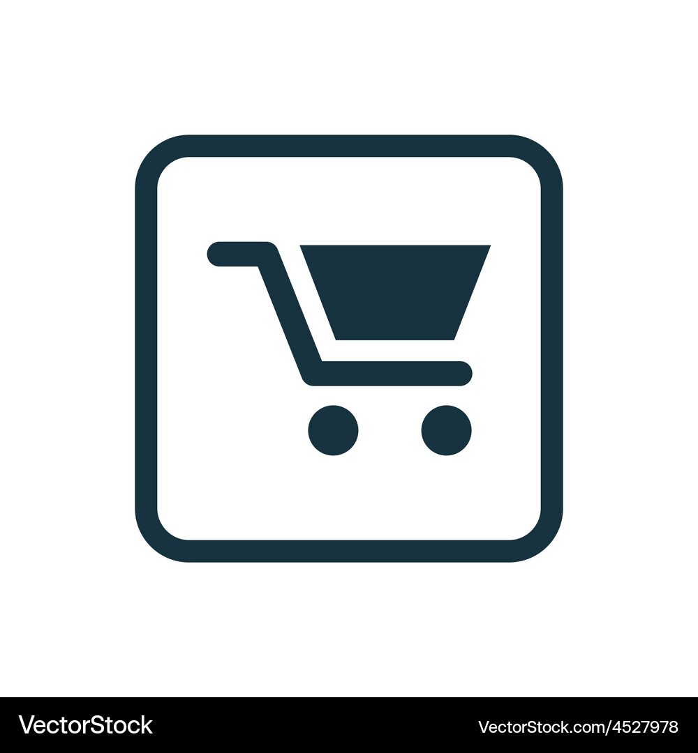 Shopping cart icon rounded squares button Vector Image