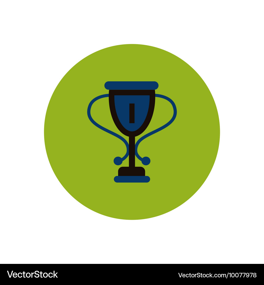 Stylish icon in color circle cup winner Royalty Free Vector