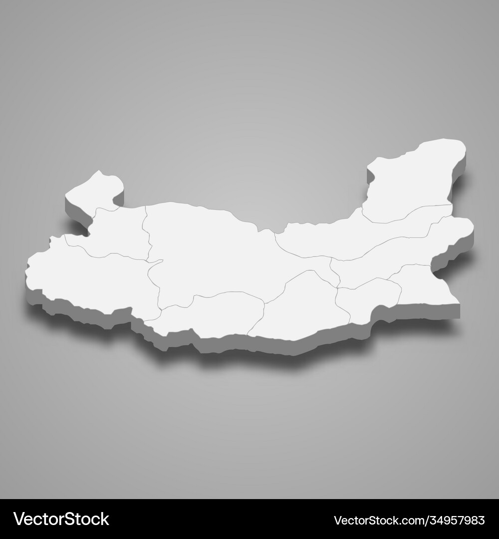 3d isometric map elazig is a province turkey Vector Image