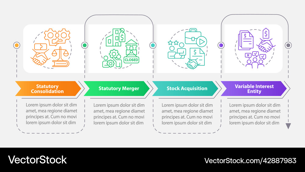 Business consolidation strategies rectangle Vector Image