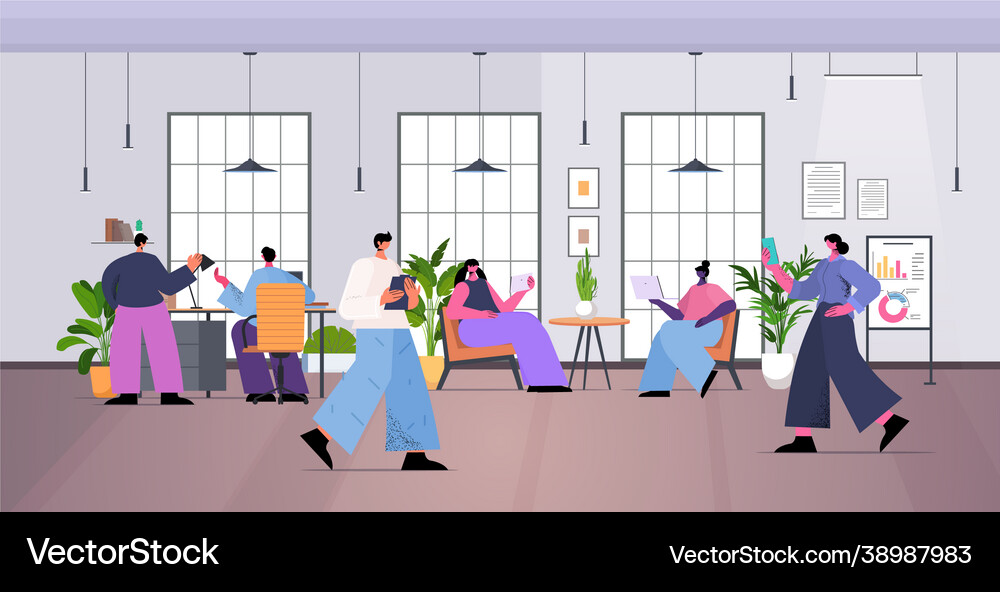 Businesspeople team working together in creative Vector Image
