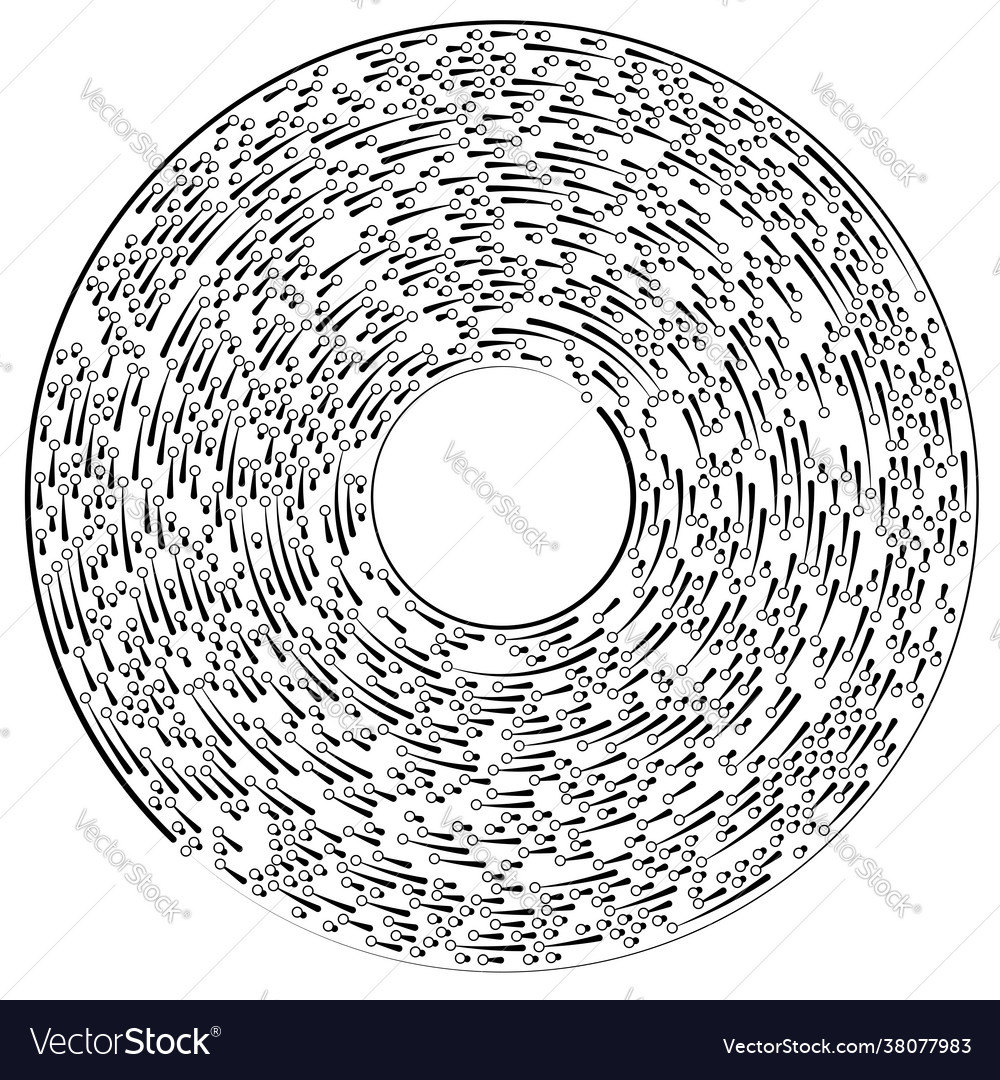 Circular radial lines with nodes points Royalty Free Vector