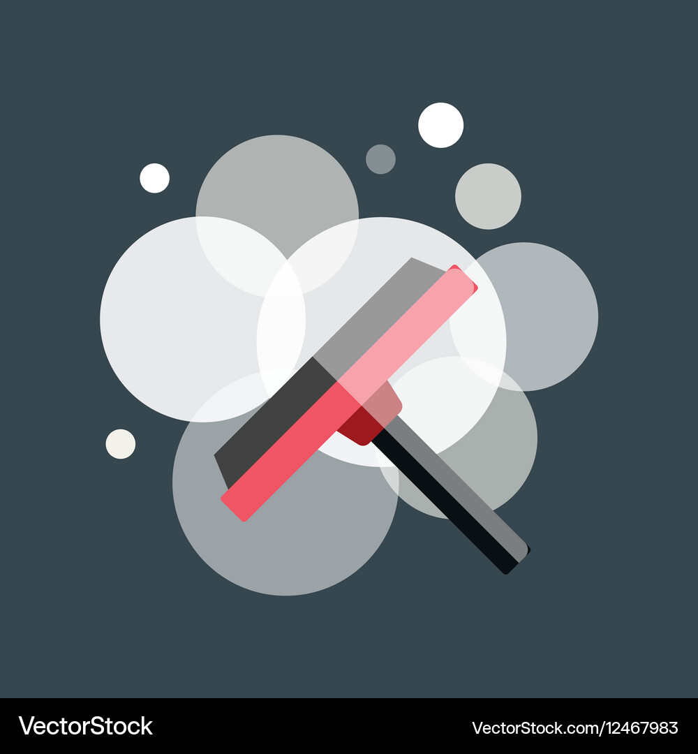 Cleaning window brush icon work equipment Vector Image