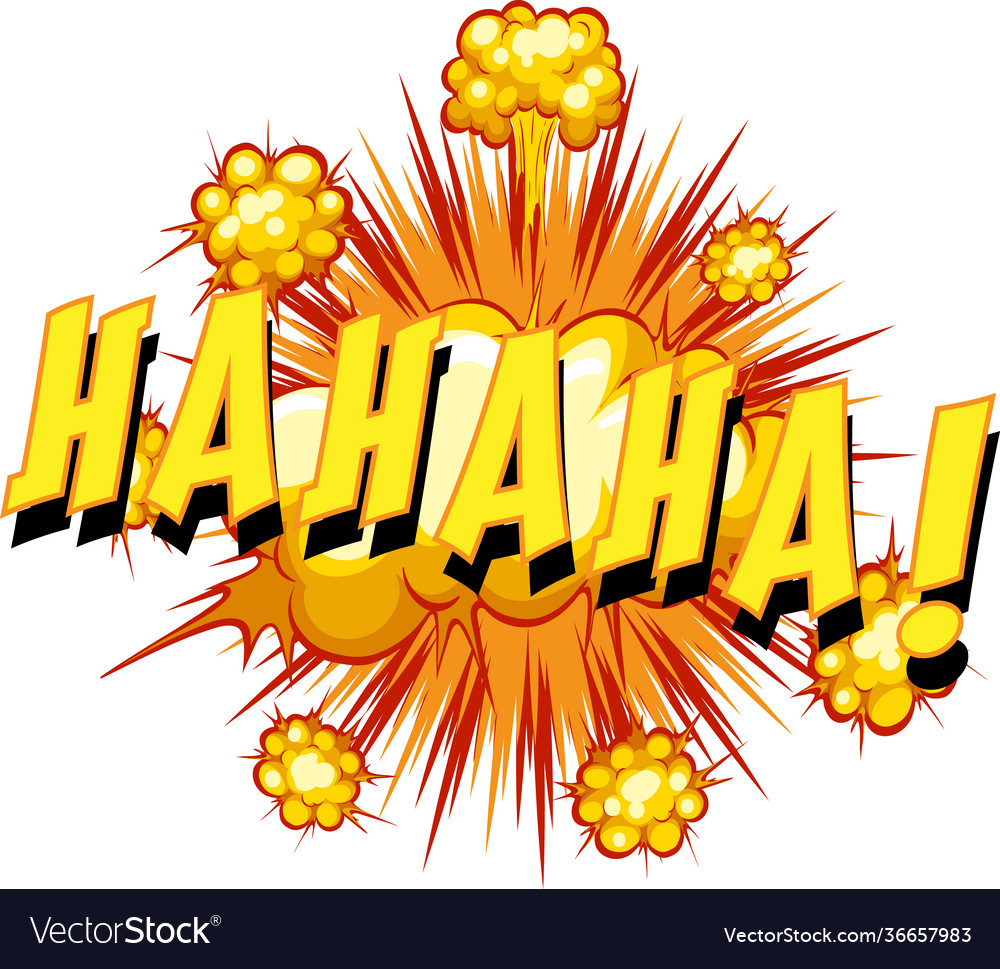 Comic speech bubble with haha text Royalty Free Vector Image