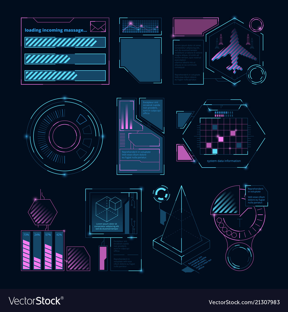 Digital futuristic elements for web interface hud Vector Image