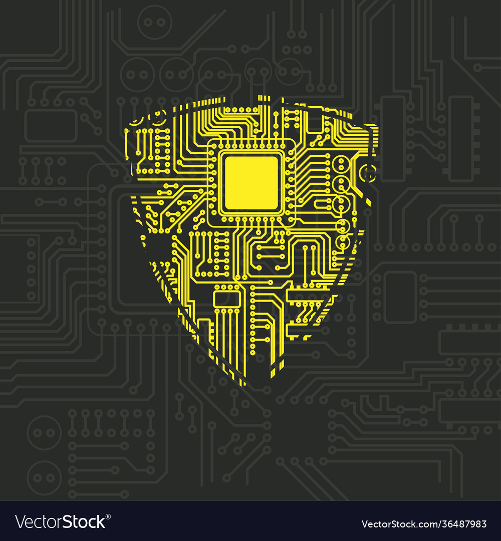 Digital shield security pattern Royalty Free Vector Image