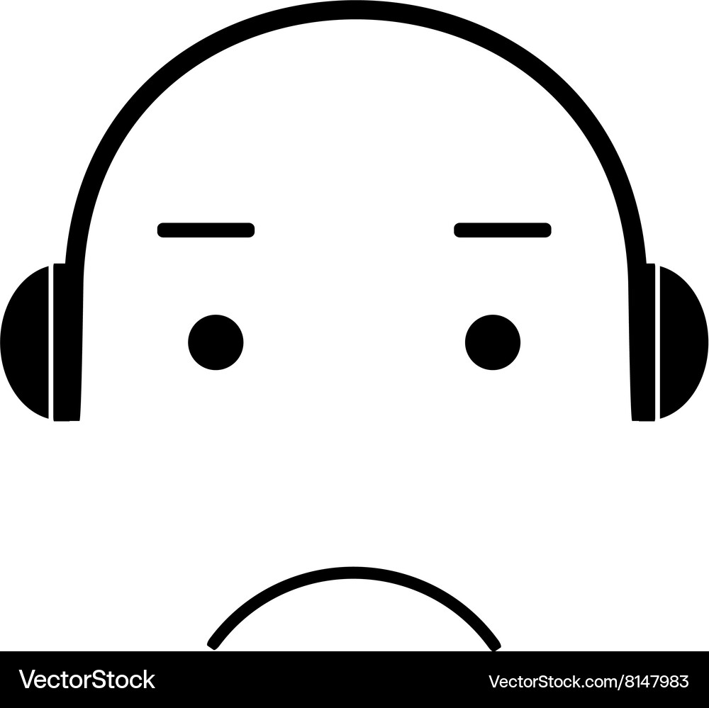 Emoji icon bad music Royalty Free Vector Image
