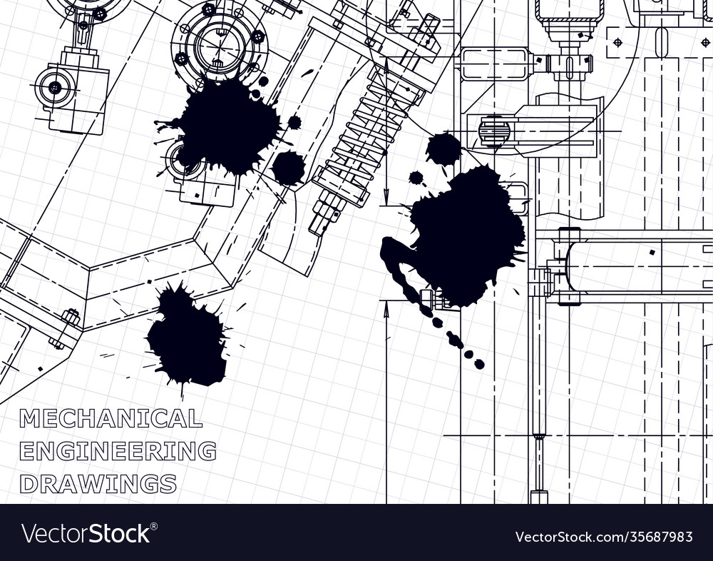 Engineering mechanical drawing Royalty Free Vector Image