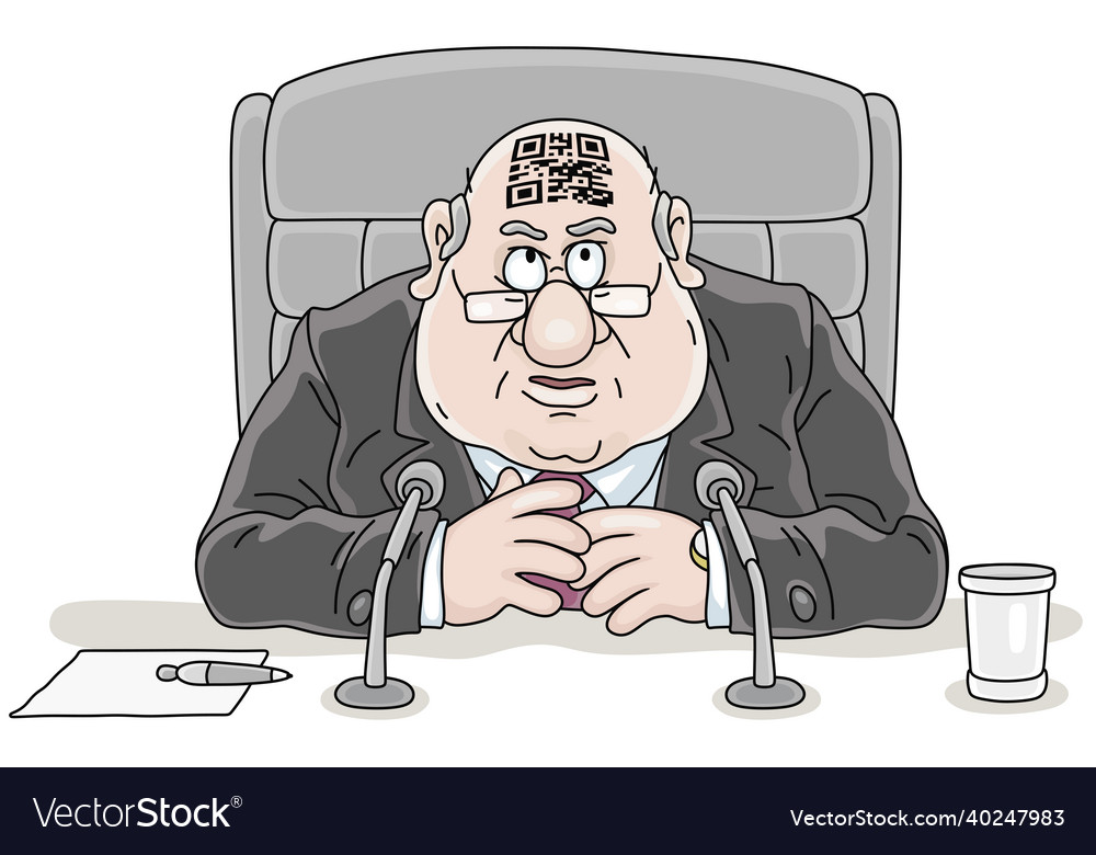 Government official with a qr code Royalty Free Vector Image