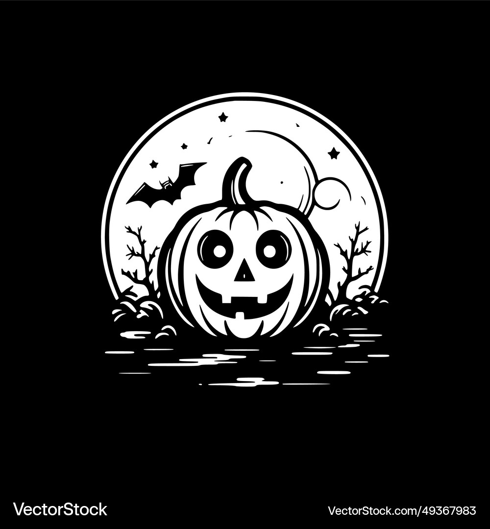 Halloween - black and white Royalty Free Vector Image