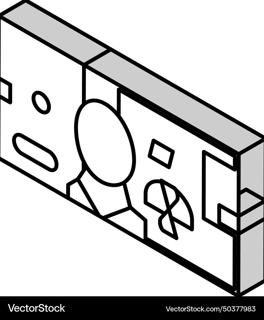 Hryvnia uah isometric icon Royalty Free Vector Image