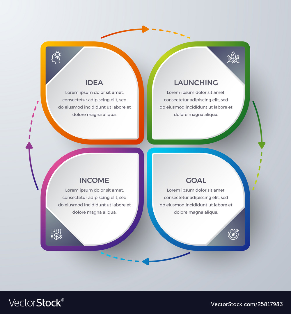 Infographic Design With 4 Process Or Steps Vector Image