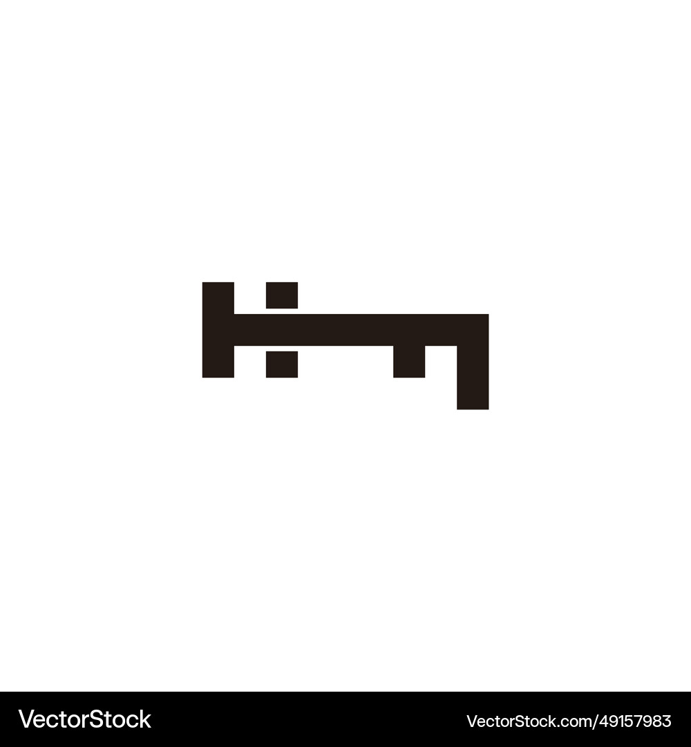 Letter h key square geometric symbol simple logo Vector Image