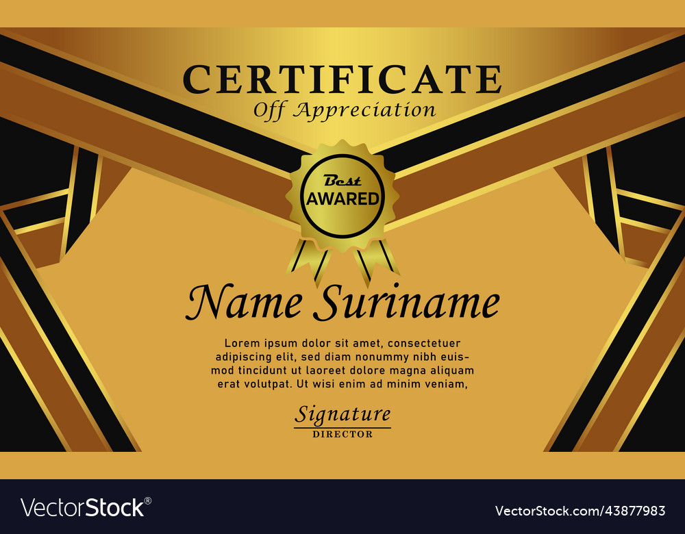 Luxury certificate award design Royalty Free Vector Image