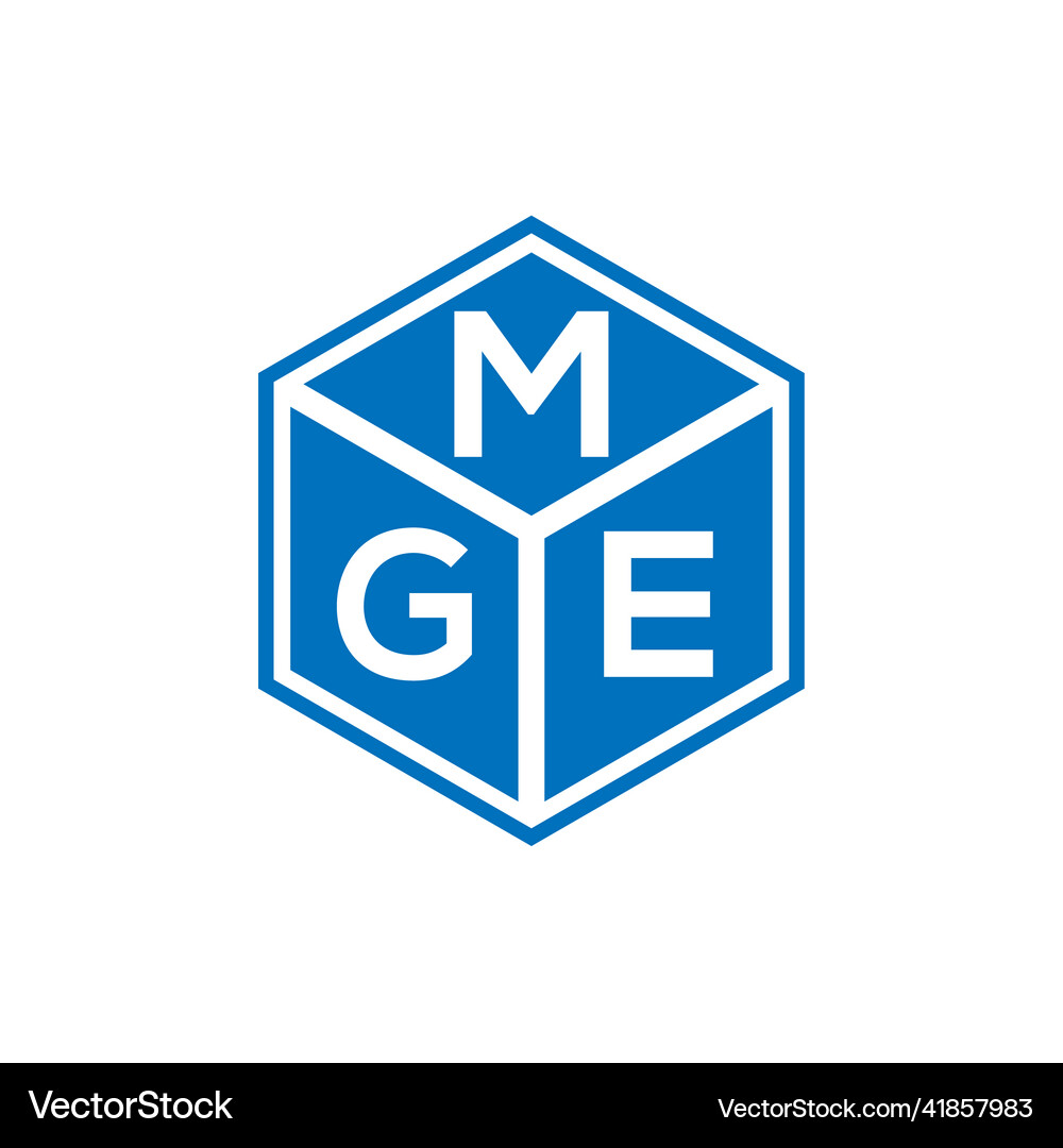 Mge letter logo design on black background Vector Image