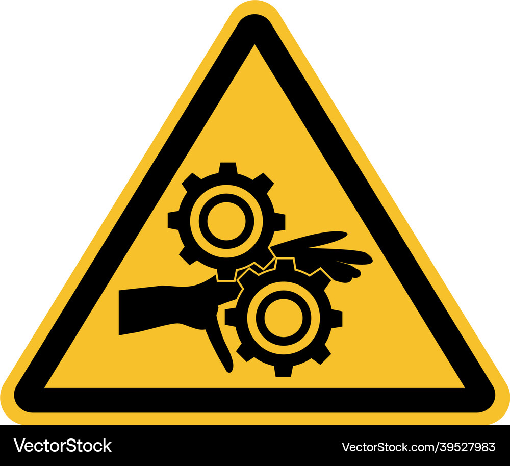 Pinch Point Hazard - Crush Gear Icon Royalty Free Vector