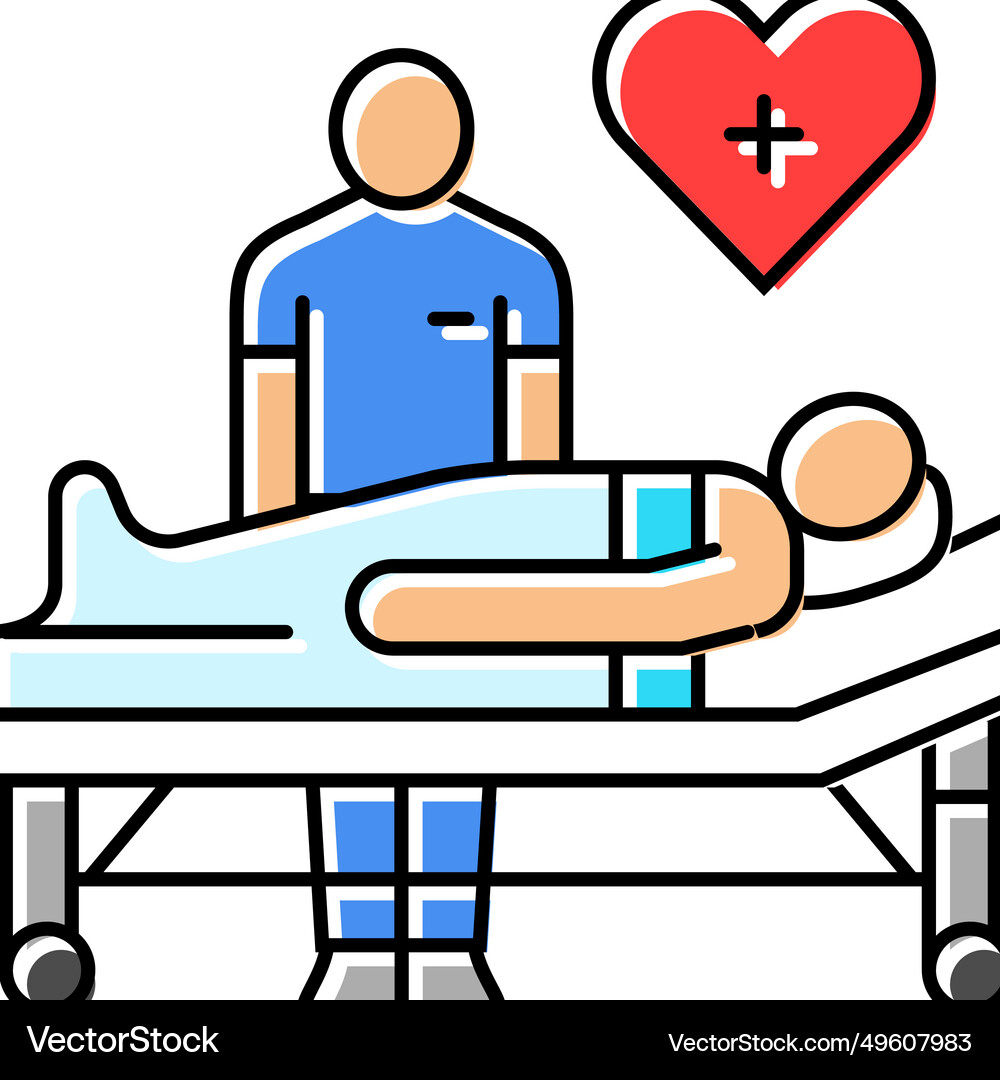 Postoperative care surgeon color icon Royalty Free Vector