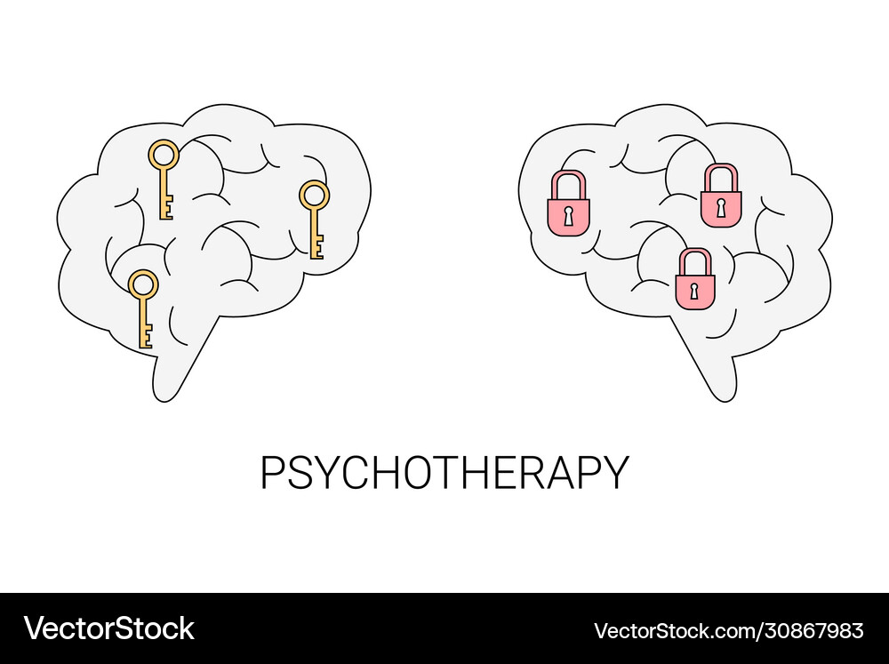 Psychotherapy psychology concept mental Royalty Free Vector
