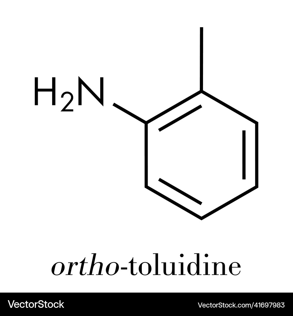 Toluidine ortho-toluidine 2-methylaniline Vector Image