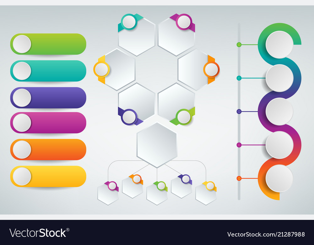 3d infographics templates set business Royalty Free Vector
