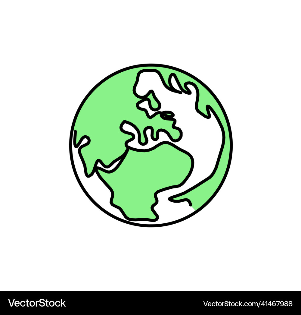 Abstract color planet earth as line drawing Vector Image
