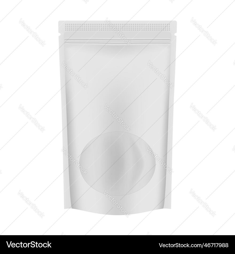 Blank vacuum zip lock stand up pouch with window Vector Image