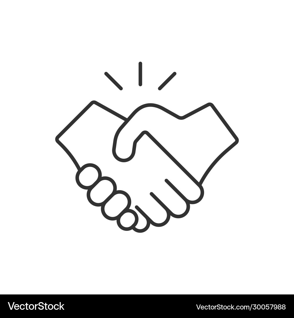 Business handshake contract agreement flat icon Vector Image