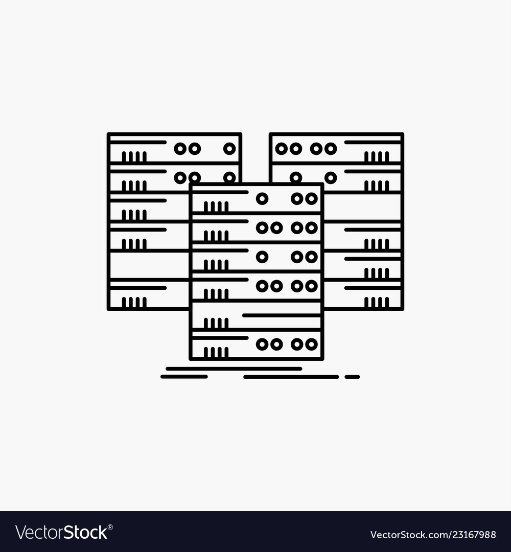 Center centre data database server line icon Vector Image