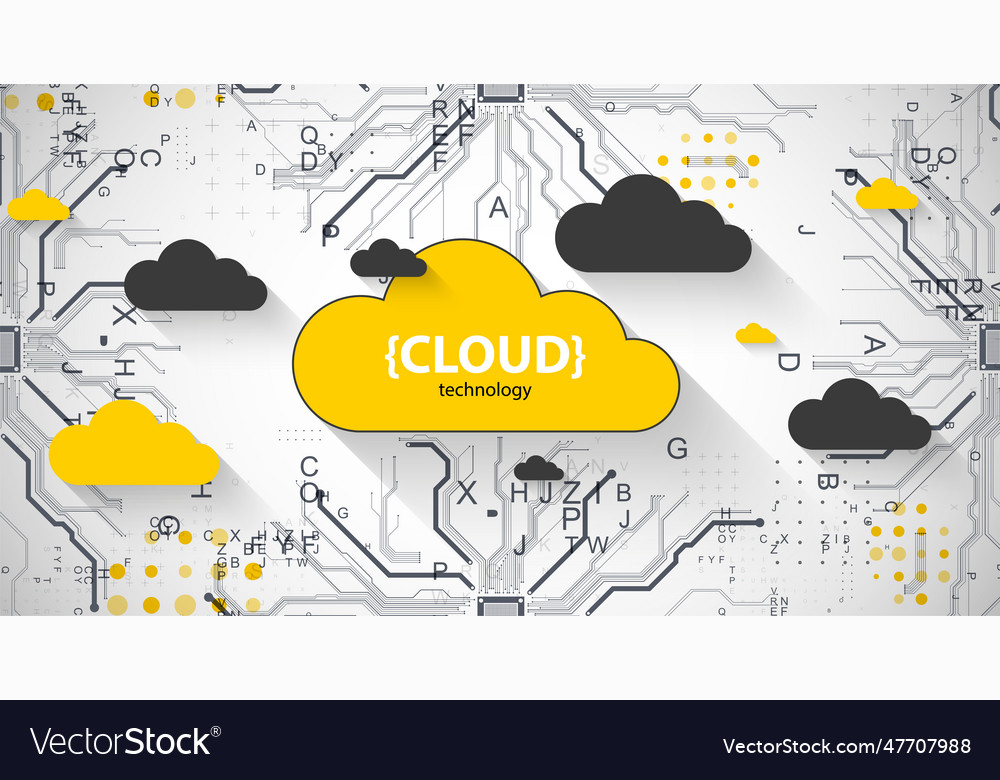 Cloud storage technology integrated digital web Vector Image