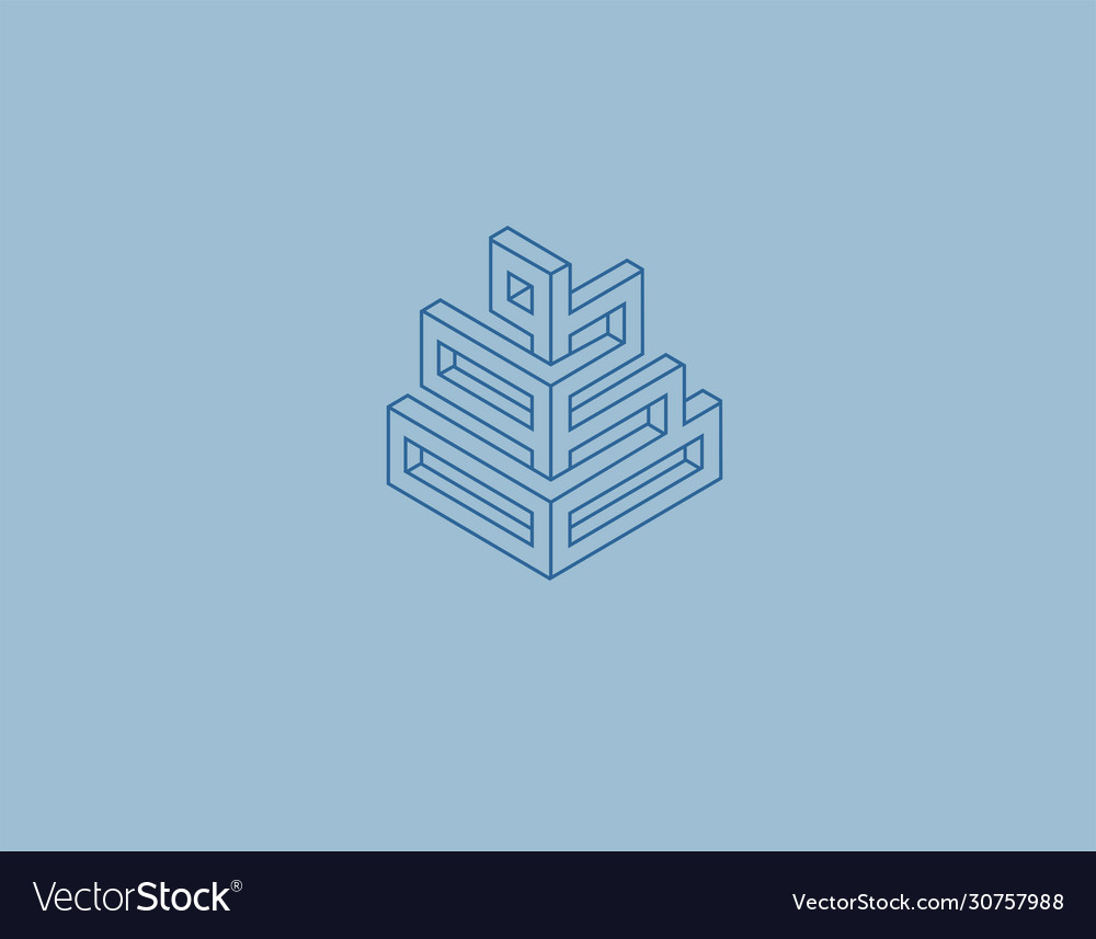 Creative linear logo icon geometric complex Vector Image