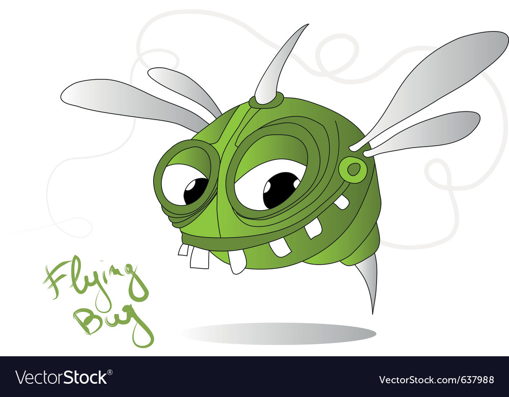 Flying bug Royalty Free Vector Image - VectorStock