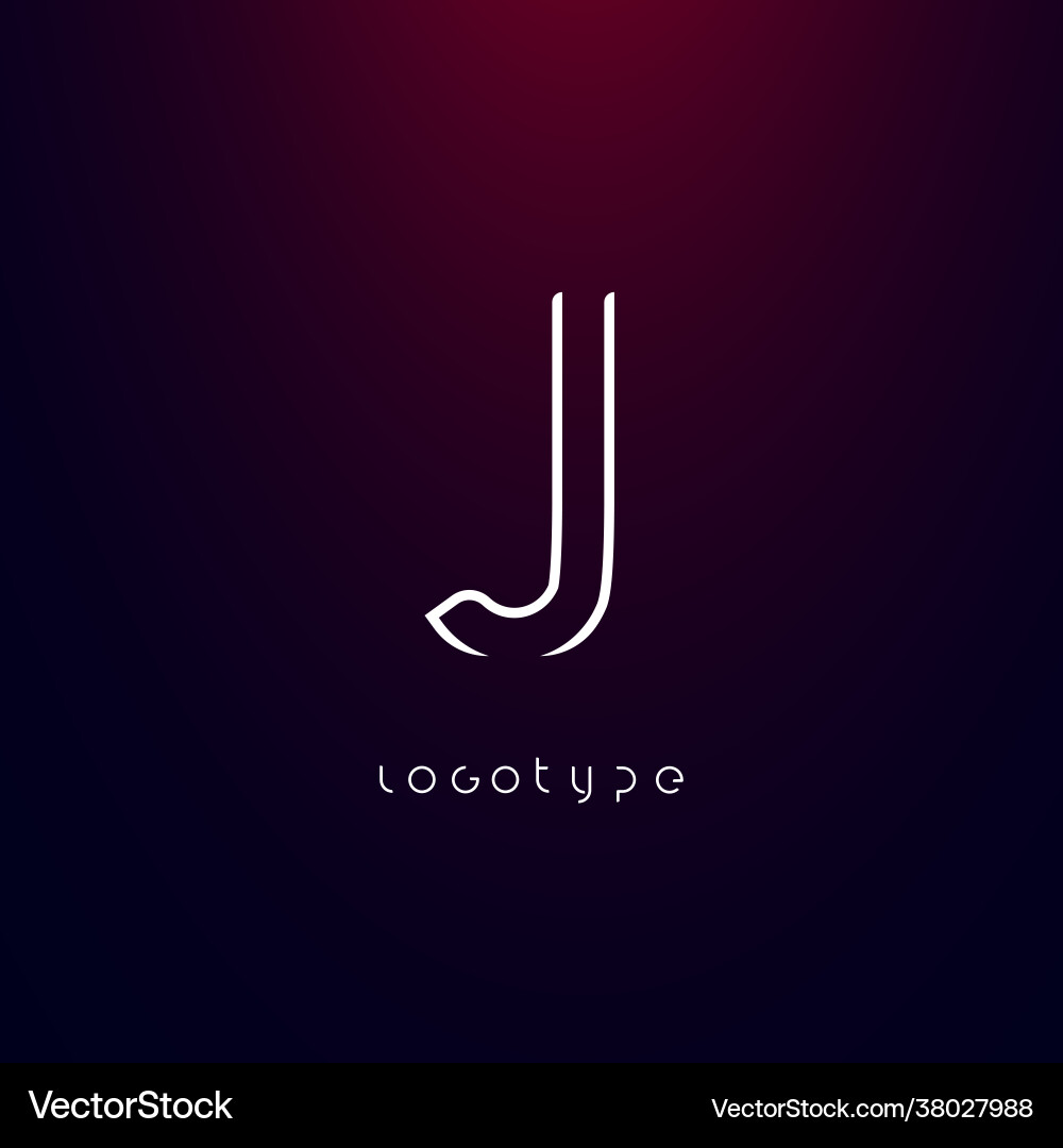 Futurism style letter j minimalist type Royalty Free Vector