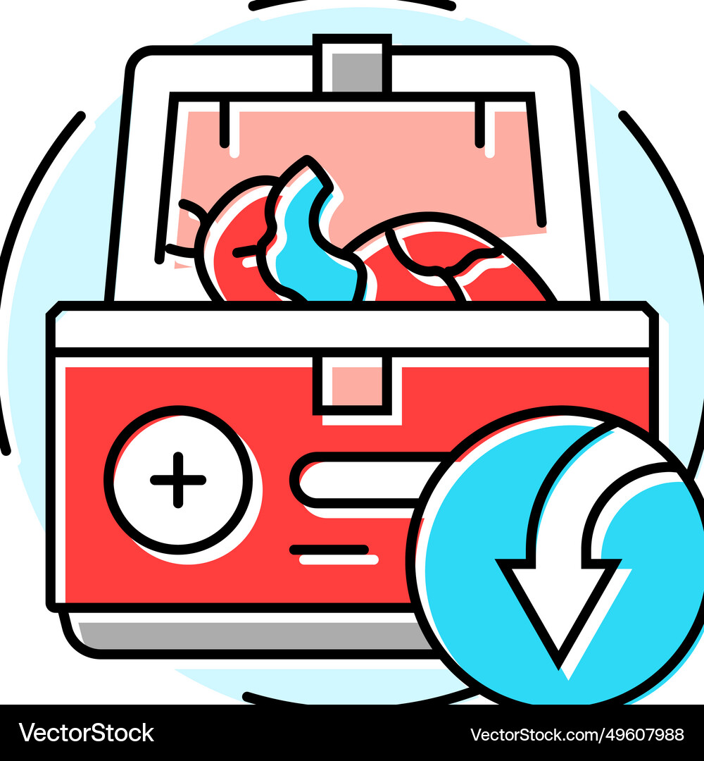 Organ transplant color icon Royalty Free Vector Image