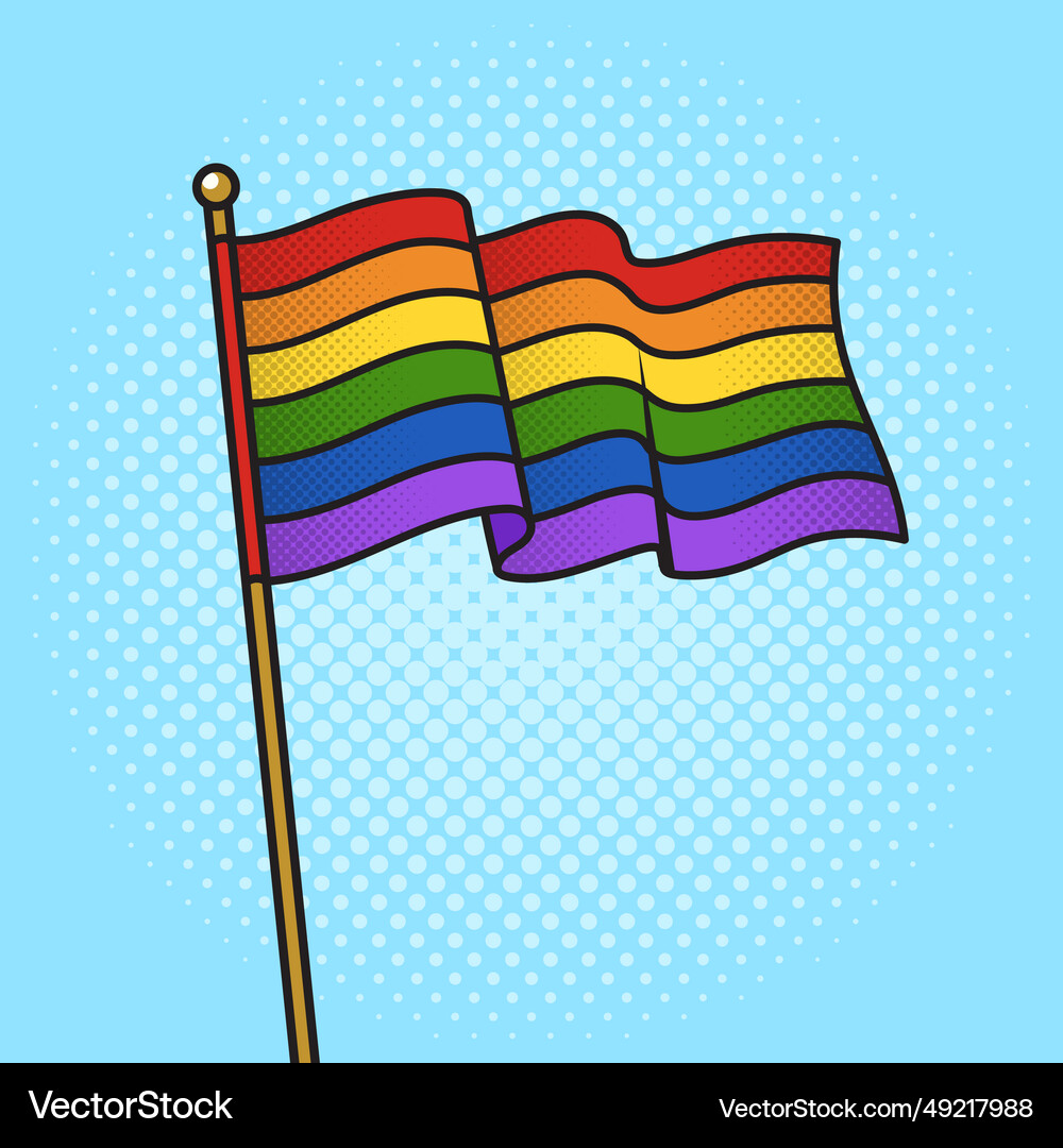 Rainbow flag lgbt pop art Royalty Free Vector Image