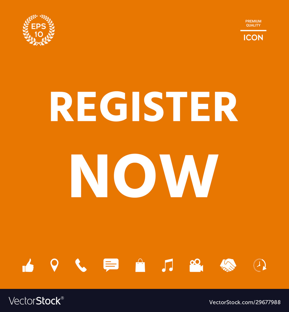 Register now button graphic elements Royalty Free Vector