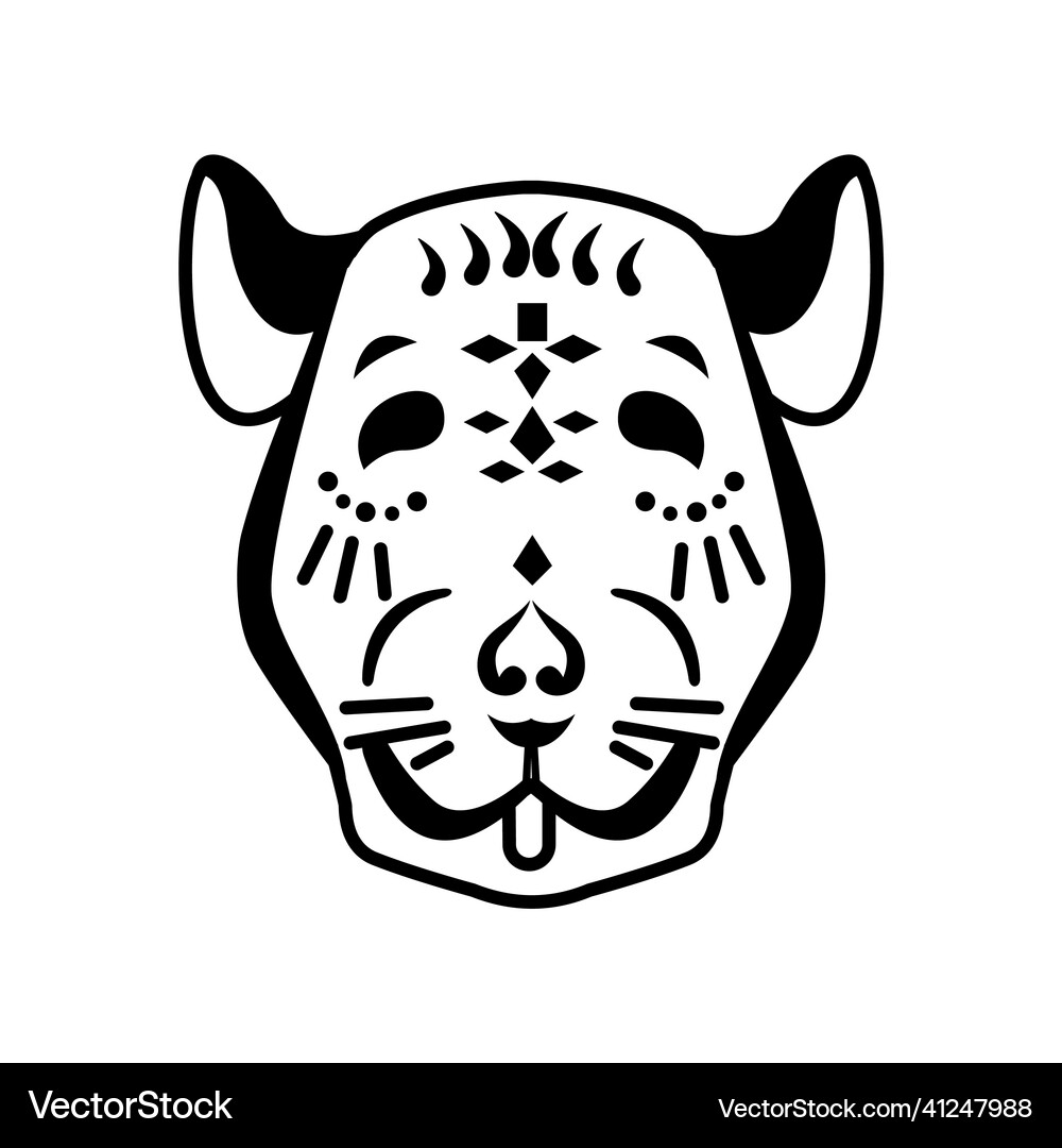 Stylized mouse head chinese zodiac sign Royalty Free Vector