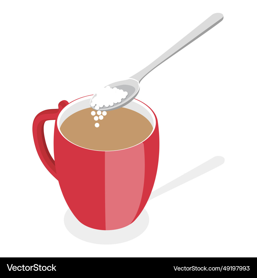 3d isometric flat icon of sugar packs set Vector Image